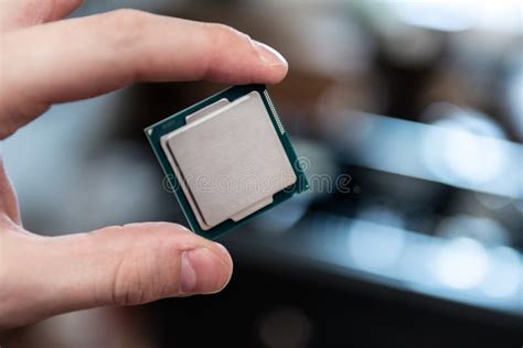 Human Hand Holding Modern Processor Stock Photo Image Of Technology