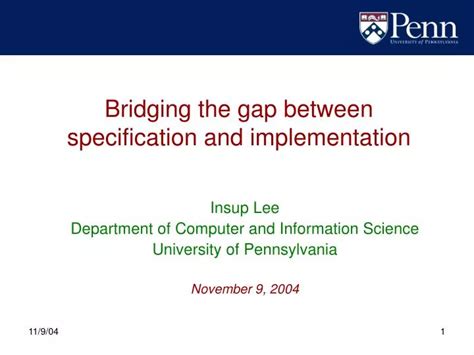 ppt bridging the gap between specification and implementation