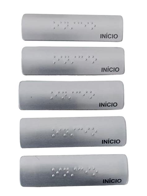 Kit 10 Placas Braile Para CorrimÃo Inicio E Final Madeiramadeira