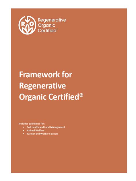 Agricultura Regenerativa Regenerative Organic Certified Framework Pdf Crop Rotation
