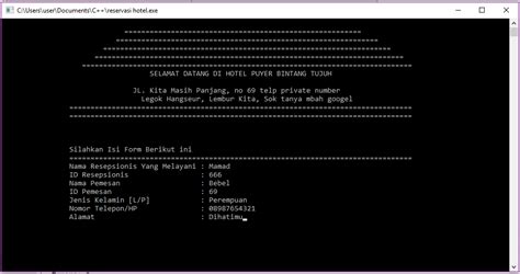 Tutorial C Membuat Program Reservasi Hotel Full ~ Tutorial Belajar