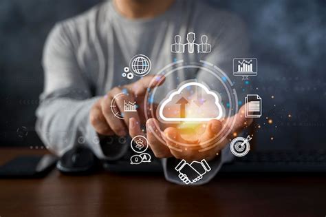 Premium Photo Man Use Laptop With Cloud Computing Diagram Show On