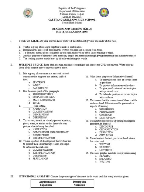 Midterm Reading And Writing Pdf Human Communication