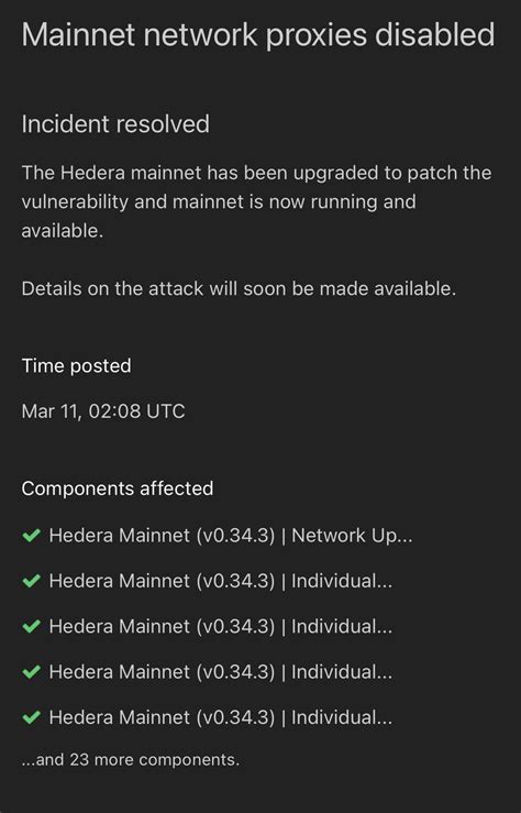 Proxies Re Enabled Mainnet Back Online Rhedera