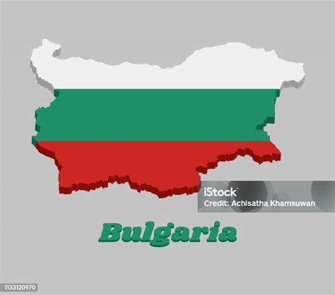 3d 지도 개요와 불가리아의 국기 흰색 녹색 및 빨간색의 수평 색 0명에 대한 스톡 벡터 아트 및 기타 이미지 0명 3차원