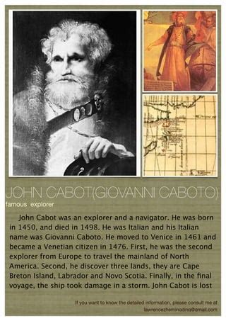Poster Of John Cabot Pages