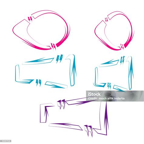 다채로운 개요 거품 연설 견적 상자 템플릿 디자인 그림 흰색 배경에 고립 0명에 대한 스톡 벡터 아트 및 기타 이미지 0명 기포 대화 풍선 문자 기호 Istock