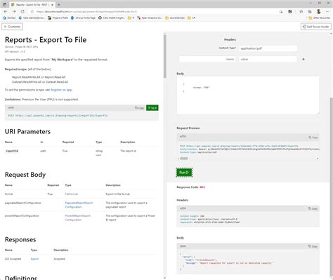 Asp Net Core Export PowerBI Embedded Report Forbidden Stack Overflow