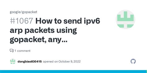 How To Send Ipv Arp Packets Using Gopacket Any Examples Issue Google Gopacket GitHub