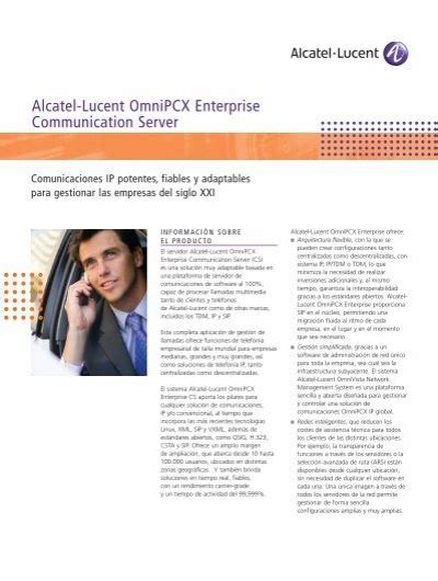 Alcatel Lucent Omnipcx Enterprise Communication Server Anew