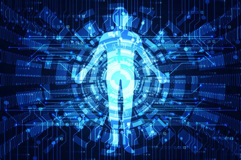 추상적인 기술 과학 개념 및 인간의 회로 디지털 링크 원과 이진 안녕하세요 블루 배경 기술 0명에 대한 스톡 벡터 아트 및 기타 이미지 0명 가상현실 개념 Istock