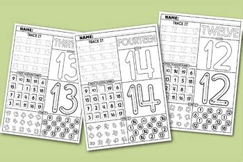 Number Writing Practice Worksheets Number Recognition Tracing Missing Number