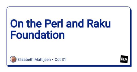 on the perl and raku foundation r perl