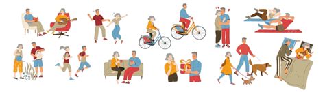 활동적인 노인 캐릭터 취미 활동 사랑 데이트 Png 일러스트 및 벡터 에 대한 무료 다운로드 Pngtree