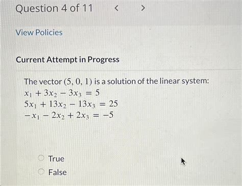 Solved Question 4 ﻿of 11view Policiescurrent Attempt In