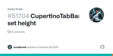 Cupertinotabbar Set Height · Issue 51704 · Flutterflutter · Github