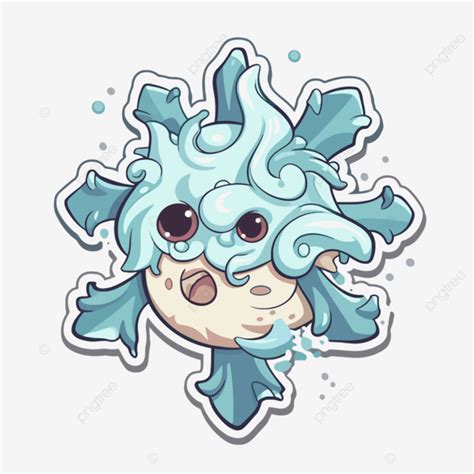 그것에 눈덩이와 만화 오타쿠 그림 클립 아트 벡터 고립 된 만화 귀여운 눈송이와 스티커 디자인 상표 Png 일러스트 및 벡터 에 대한 무료 다운로드 Pngtree