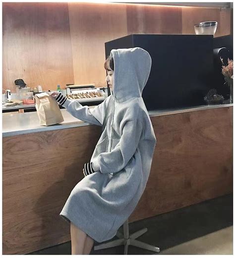 베이지하루 여성 후드 롱원피스 가을 겨울 간절기 여자 30대 40대 여자 레이디 기본티 단체티 편한 루즈핏 무지 캐주얼 코디 올매치 그레이 예쁜 심플 베이직 데일리룩