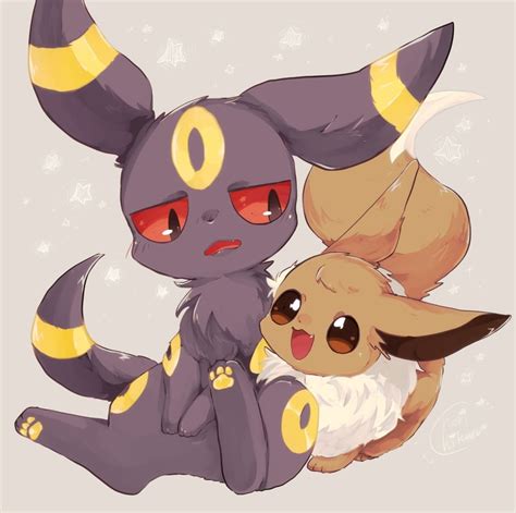 Eevee And Umbreon Pokemon Drawn By Banchiku Danbooru