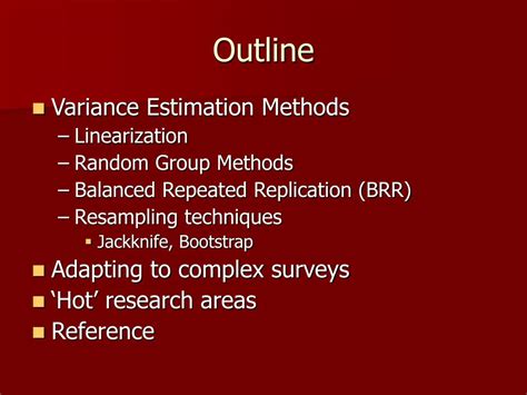 Ppt Variance Estimation In Complex Surveys Powerpoint Presentation