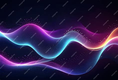 Premium Photo Abstract Waving Particle Technology Background Design Abstract Wave Moving Dots