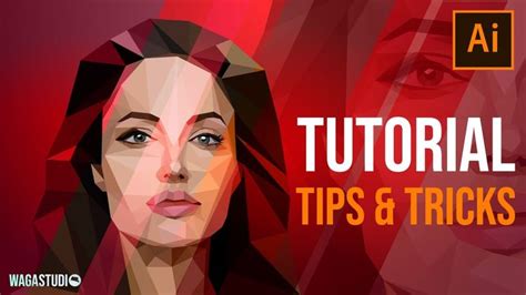 Adobe Illustrator Tutorial Low Poly Art TIPS TRICKS Angelina Jolie
