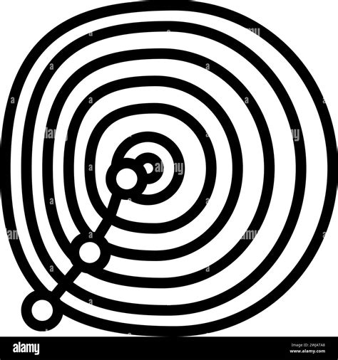 gradient descent algorithm line icon vector illustration stock vector
