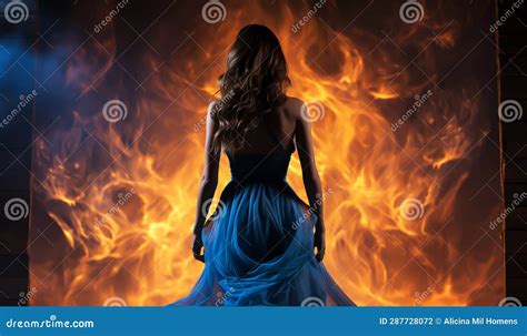 Fictional Female Figure With Long Dark Hair Ai Generated Stock