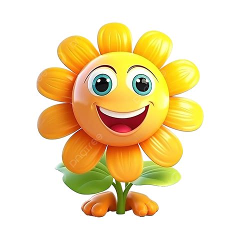 멋진 꽃 만화 캐릭터 눈과 미소가 있는 재미있는 행복한 데이지 그루비 70년대 복고풍 Png 일러스트 및 이미지 에 대한 무료 다운로드 Pngtree