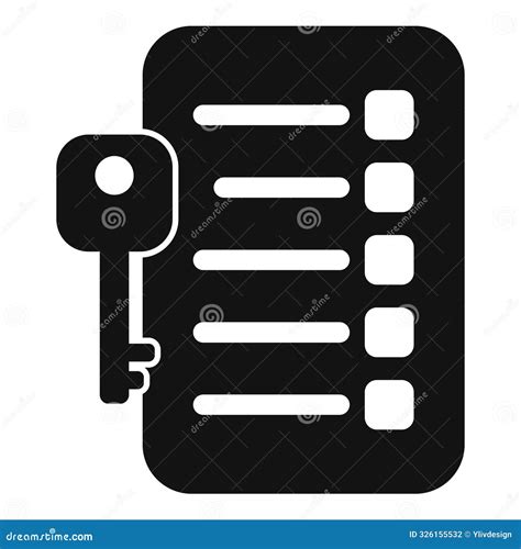 Key Unlocking Padlock Protecting Information On Checklist Stock Illustration Illustration Of