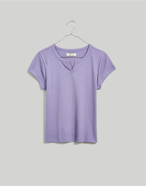 Brightside Rib Split Neck Tee Madewell