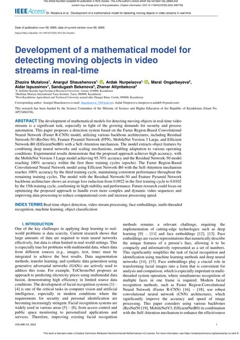 pdf development of a mathematical model for detecting moving objects
