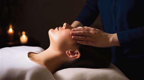 Massage Therapy Woman Getting Her Head Massaged In A  Free