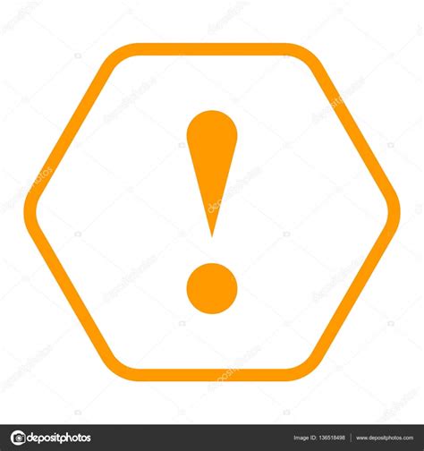 Orange Hexagon Exclamation Mark Icon Warning Sign Attention Butt Stock Vector By ©ifeelgood