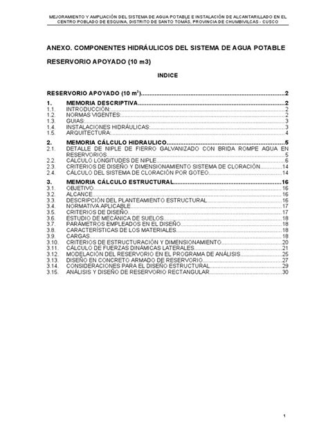 7 01 02 mem calc reservorio 10m3 pdf agua tubería transporte