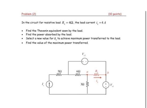 Solved In The Circuit For Resistive Load Rl4Ω The Load