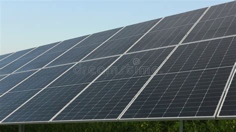 Surface Of Solar Panels On Photovoltaic Power Station Renewable Energy Green Technology Stock