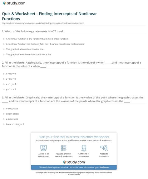 Finding X And Y Intercepts Worksheet — Db