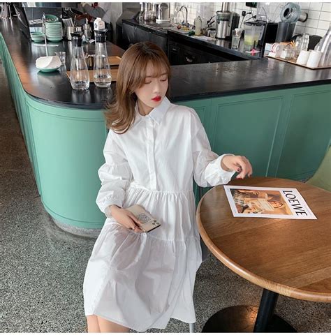 베이지하루 화이트 블랙 셔츠 미디 원피스 가을 카라 셔링 주름 플레어 A라인 긴팔 여름 간절기 여자 여성 간절기코튼 바캉스룩 리조트룩 여행 비치 휴양지옷 동남아 휴가 바닷가