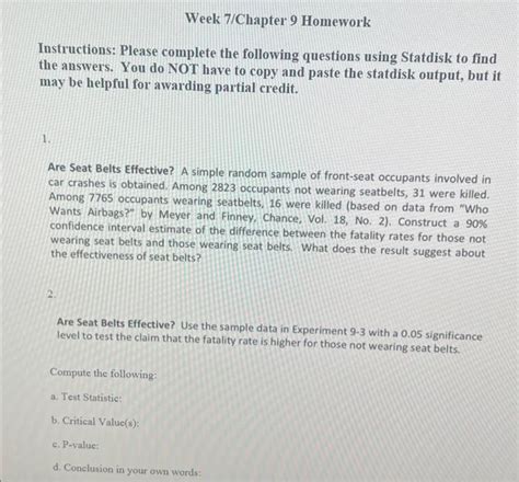 solved week 7 chapter 9 homework instructions please
