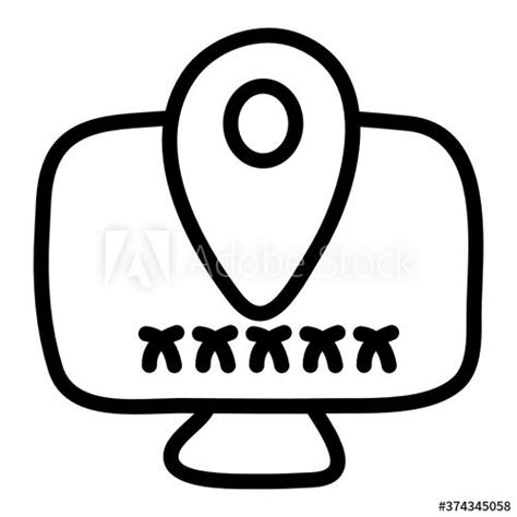 Map Marker Inside Monitor Line Style Of Online Location Icon AD Monitor Line Map