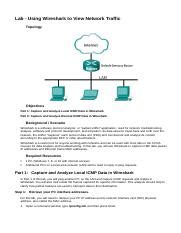 Lab Using Wireshark To View Network Traffic Docx Lab Using Wireshark To View Network Traffic