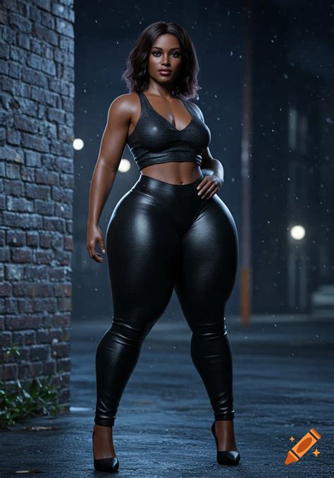 A Photorealistic Image Of A Woman With An Hourglass Figure Wearing A