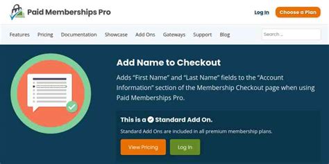 Paid Memberships Pro Add Name To Checkout Add On Pluginizer