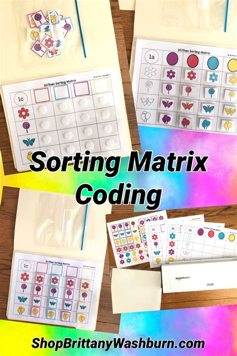 Sorting Matrix Coding 4 Seasons Conditionals Printable Activities Coding Teaching Coding