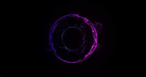 Looped Distortion Waves On Abstract Purple Particle Sphere Bright Ball