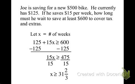 Inequality Word Problems