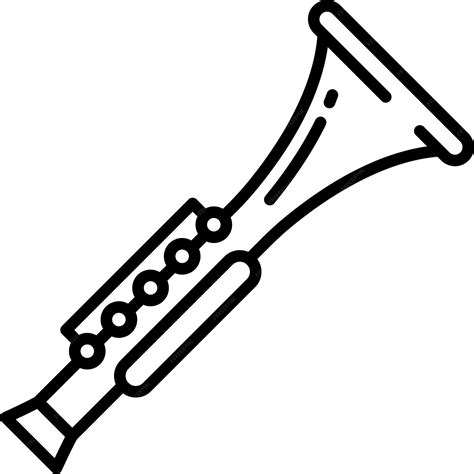 Ilustración Vectorial Del Contorno Del Clarinete Vector Premium