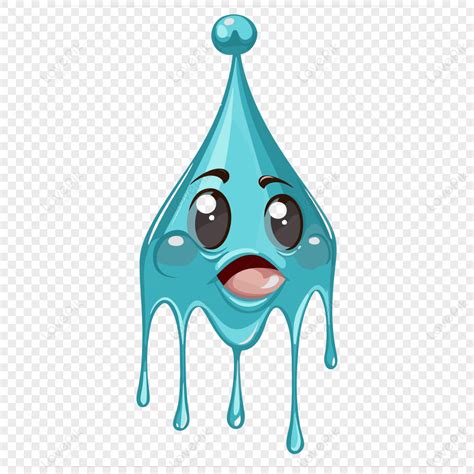 만화 파란색 물방울이 웃으면서 떨어지다 벡터클립 아트강청색 Png 일러스트 무료 다운로드 Lovepik