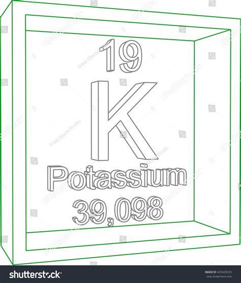 Periodic Table Elements Potassium เวกเตอร์สต็อก ปลอดค่าลิขสิทธิ์